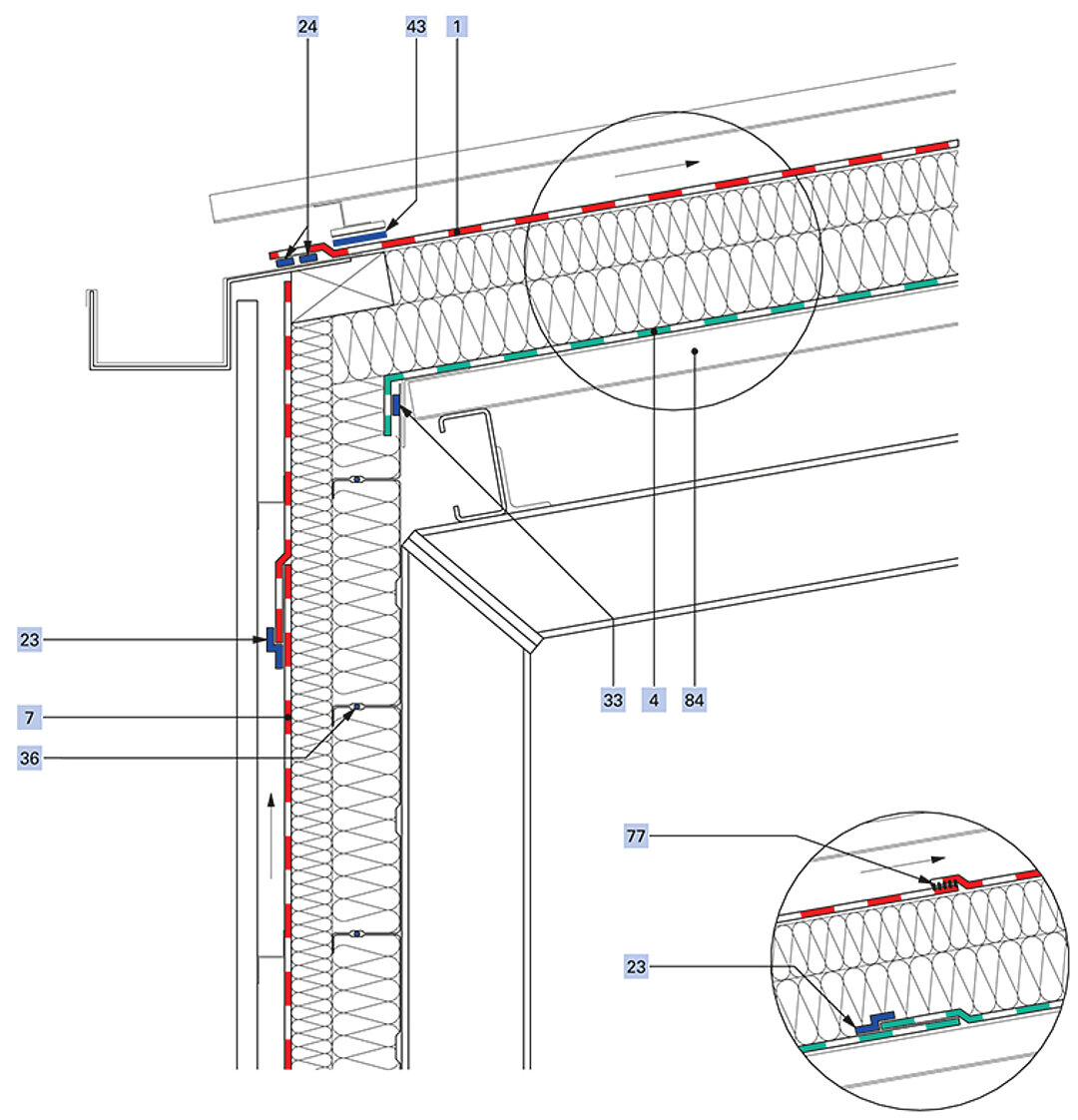 Sheet roof: Sheet steel roof and sheet steel façade - DA 008: Ampack