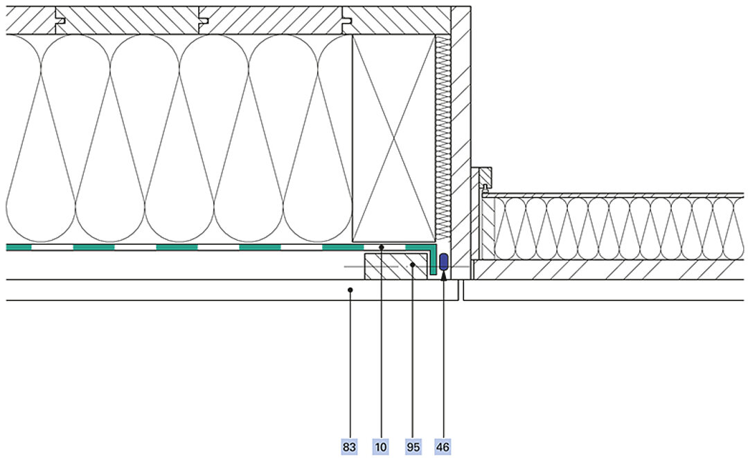 Pull-out steps: Connection of vapour check - LI 014: Ampack