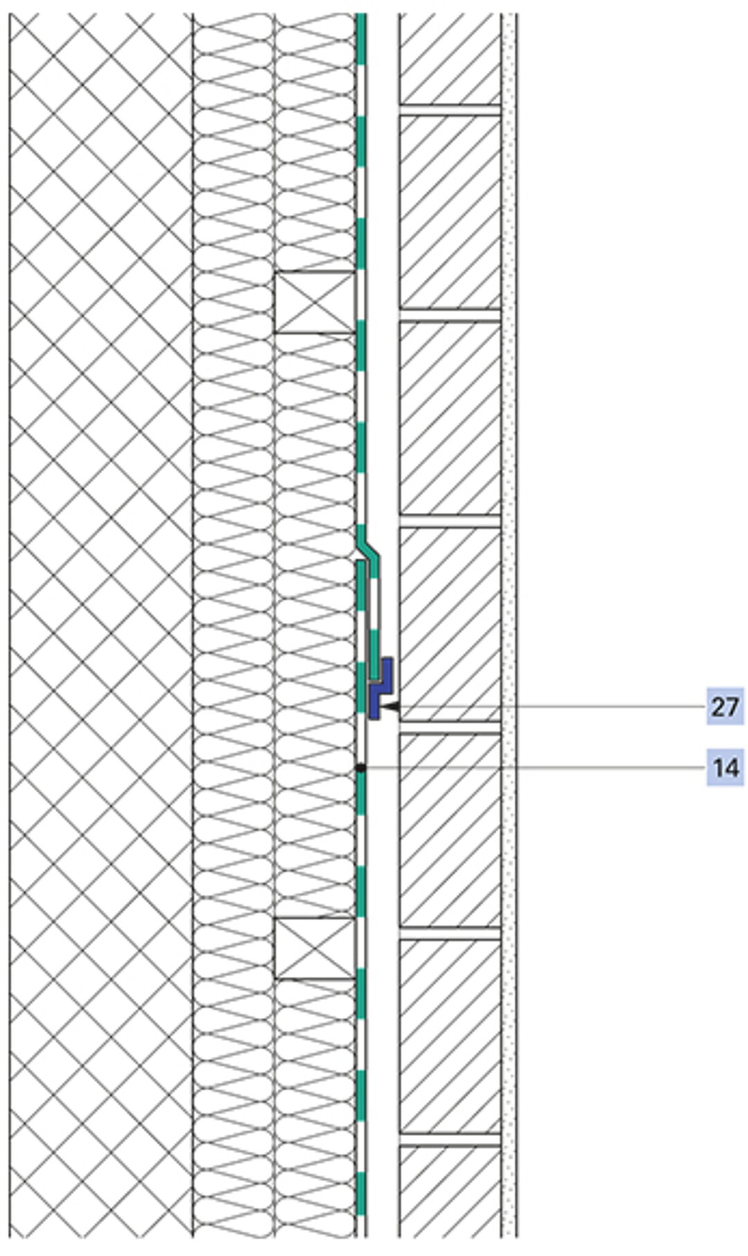Concrete wall: Internal insulation and facing wall - FA 003: Ampack