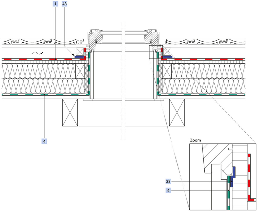 Dormer window: Side reveal, rafter-mounted insulation - LF 004: Ampack